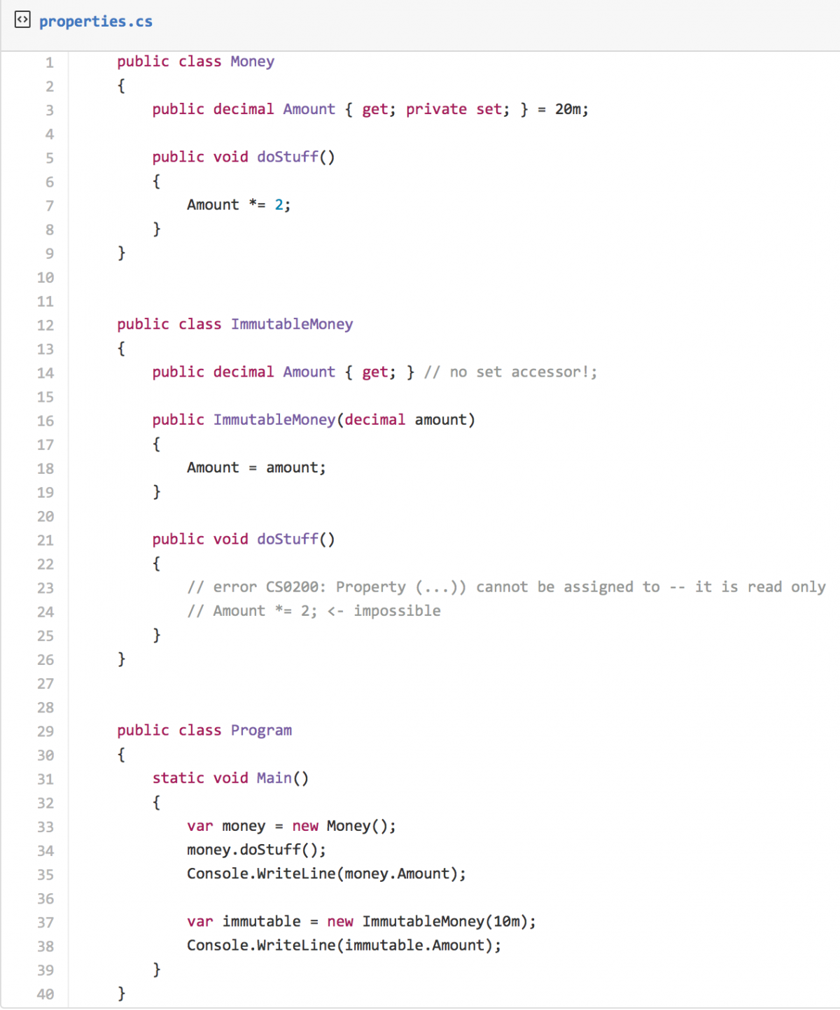 C Features Auto Implemented Properties Stefan Mehnert 